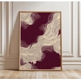 Abstract Wave Minimalist Ocean Japanese Style Line Red Cream Decor ...