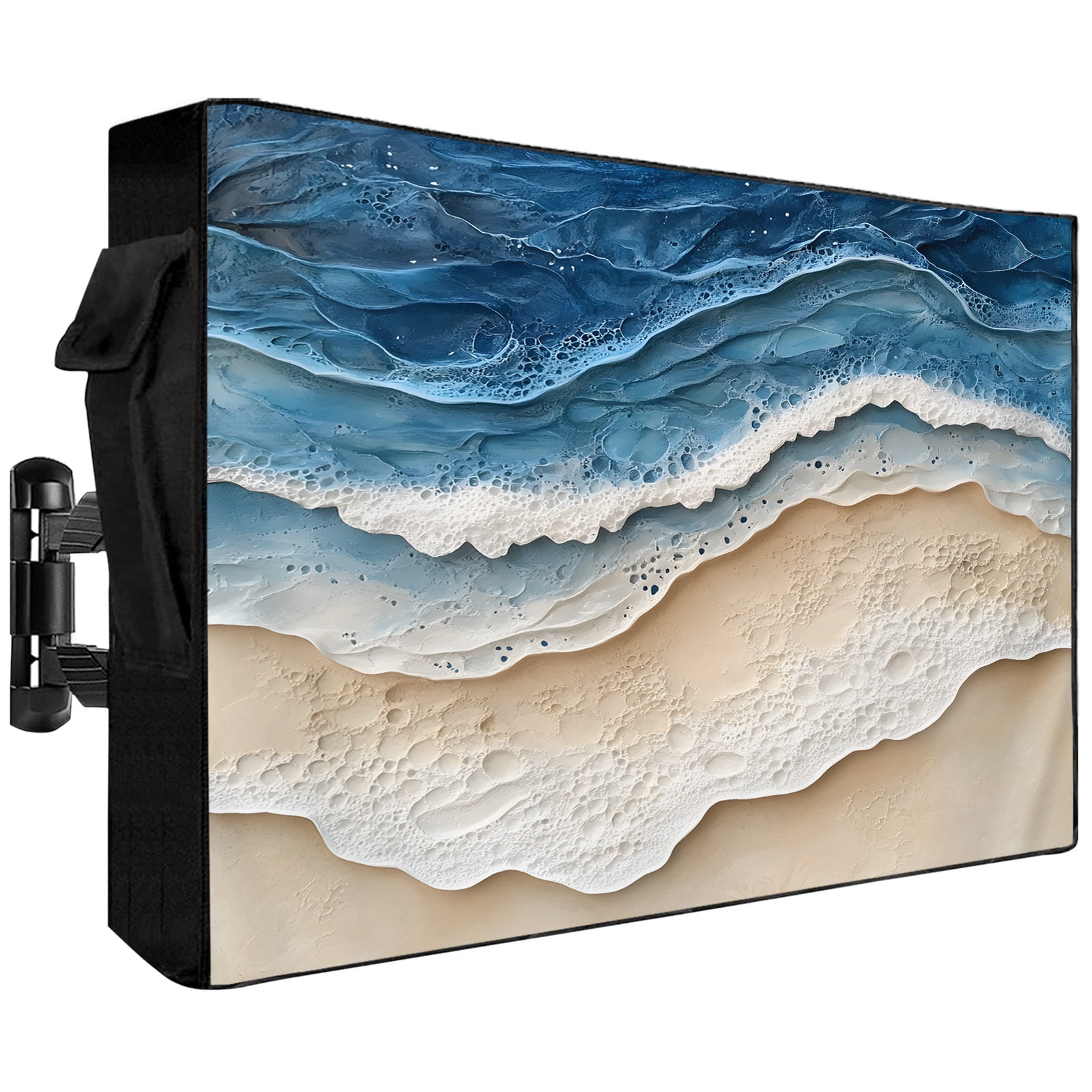 Abstract Wave Outdoor TV Cover 30 to 32 inch Texture Blue Beige ...