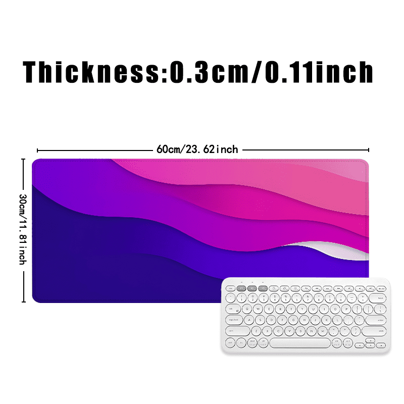 Abstract Wave Pattern Mouse Pad 31.5 x 11.82 Inches Rubber Desk Mat for ...