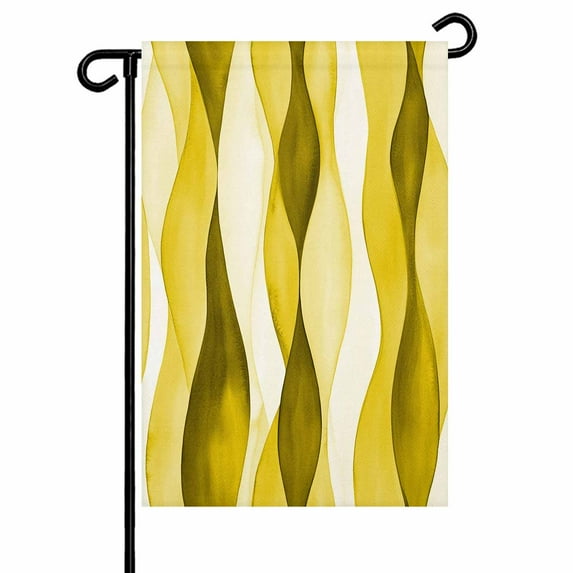 Abstract Wave Pattern Texture Garden Flags for Outside Yellow Double ...