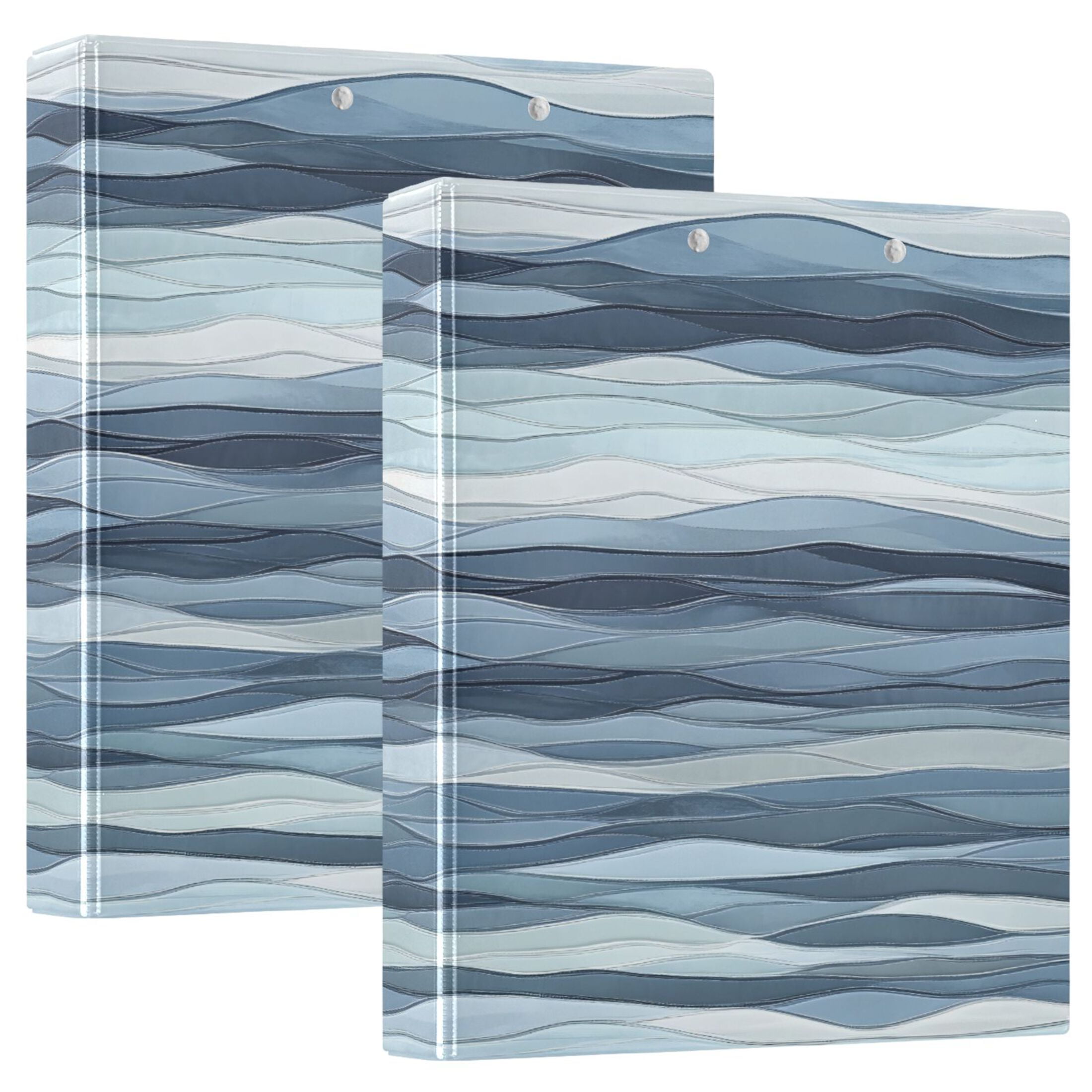 Abstract Wave Shapes Pattern 12.4x10.6in PVC Round Ring Binder, D-Ring ...