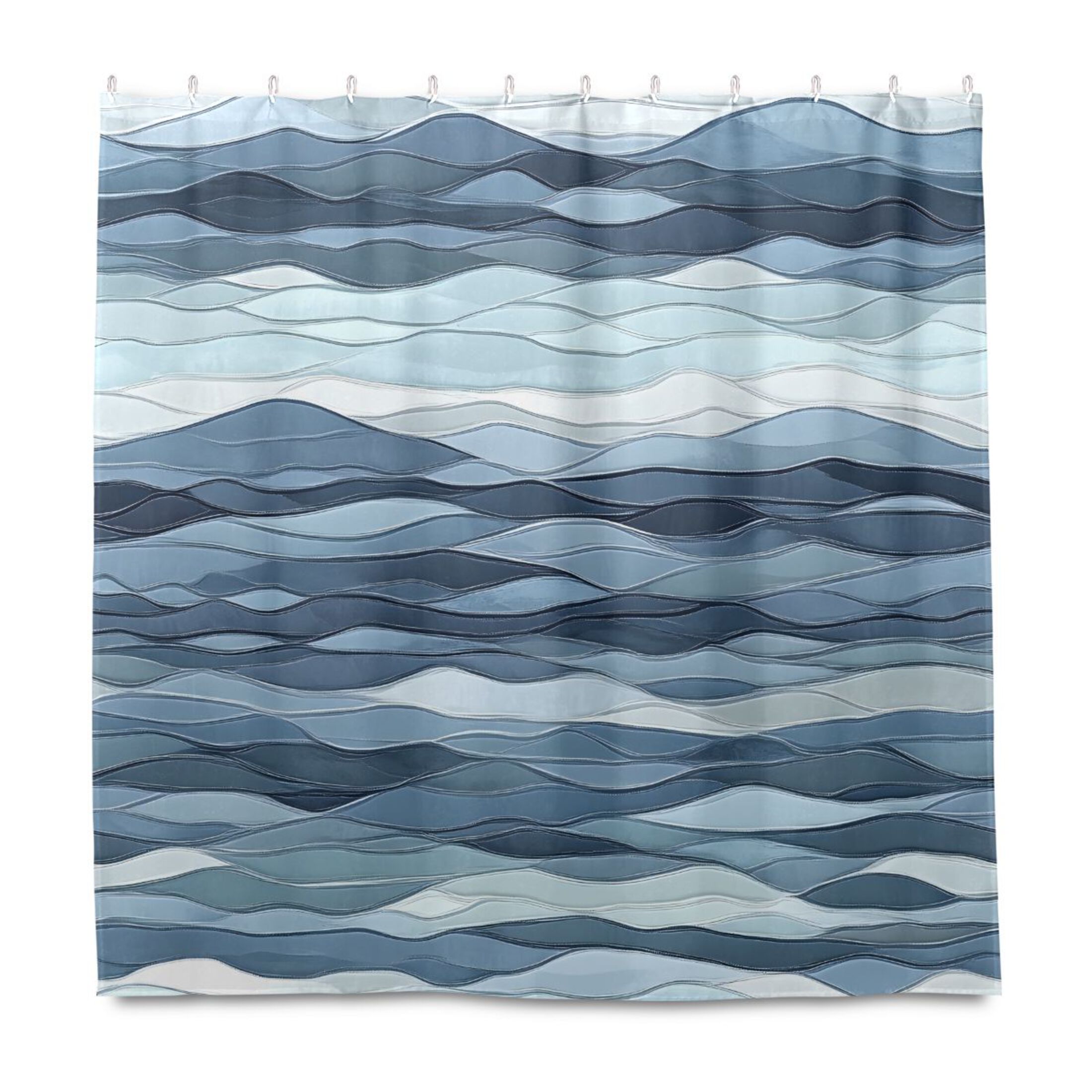Abstract Wave Shapes Pattern 72x72 Waterproof Shower Curtain Liners ...