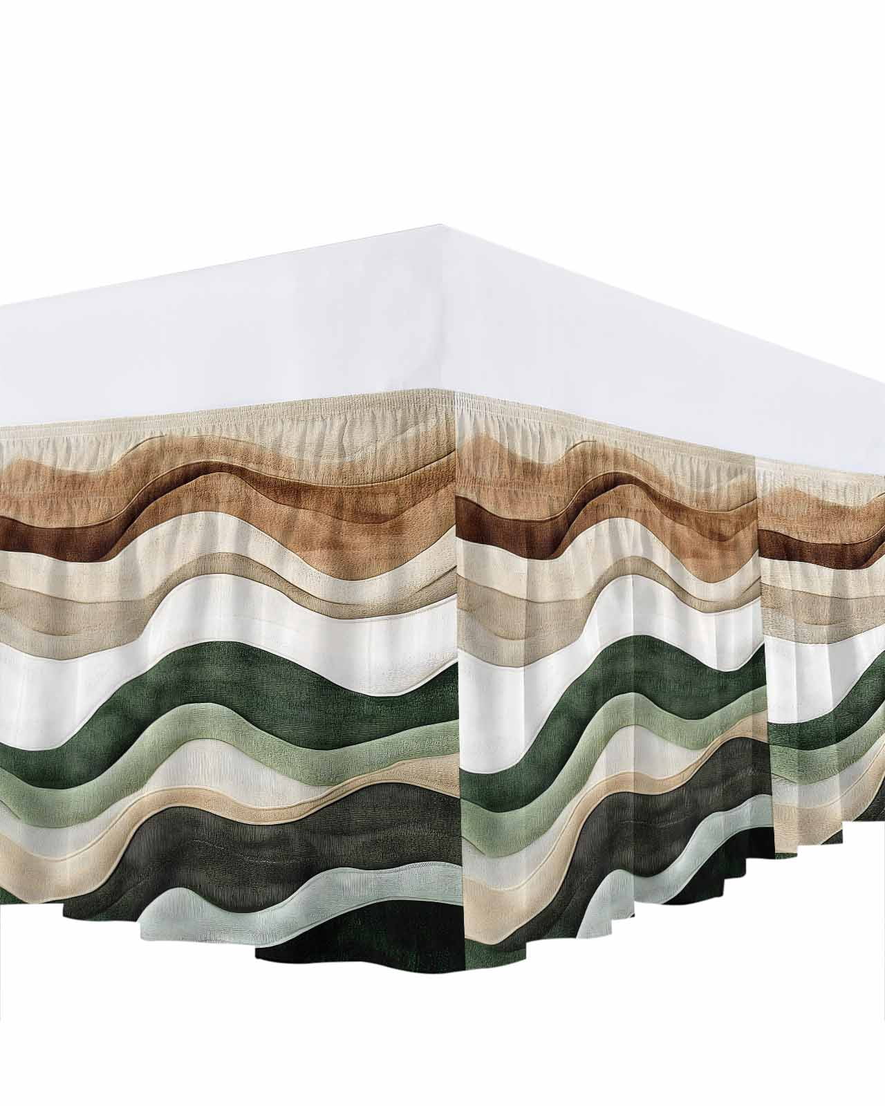 Abstract Wave Texture Bed Skirt King Size 18