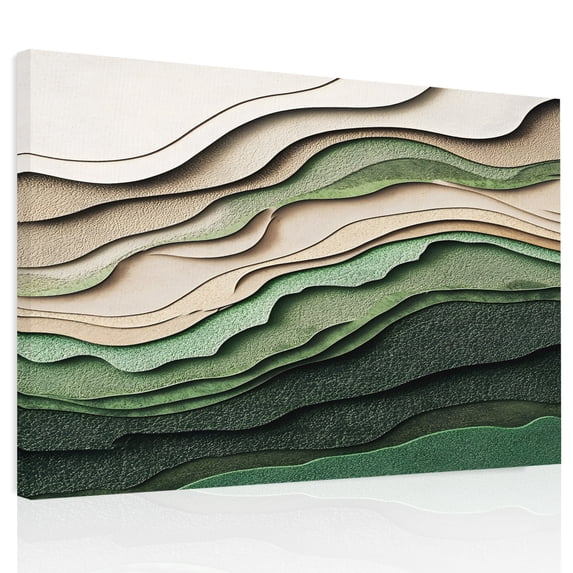 Abstract Wave Texture Canvas Print Wall Art, Retro Watercolor Bump Wall ...