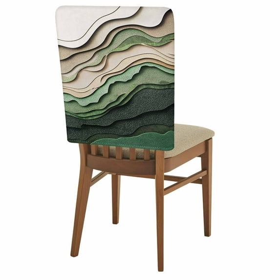 Abstract Wave Texture Chair Back Covers Set of 4, Retro Watercolor Bump ...