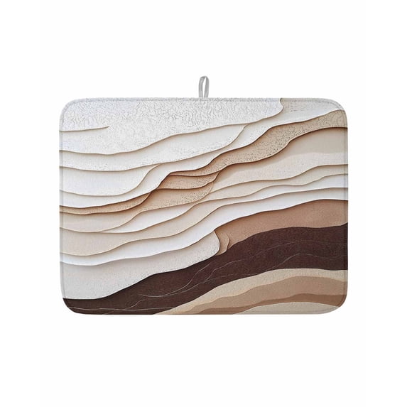 Abstract Wave Texture Dish Drying Mat 18x24 inch Vintage Earth Color ...