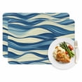 Abstract Wave Texture Leather Placemats Set of 2, 12x18 Inch, Beige ...
