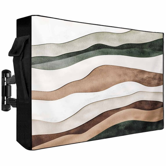 Abstract Wave Texture Outdoor TV Cover 40 to 43 inch Vintage Brown ...
