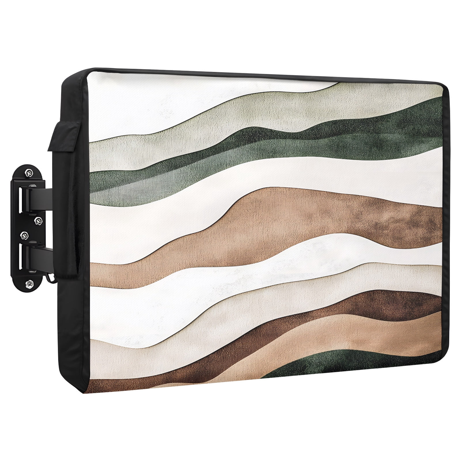 Abstract Wave Texture Outdoor TV Cover 52 to 55 Inch Vintage Brown ...