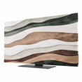 Abstract Wave Texture TV Dust Cover 55 Inch, Vintage Brown Turquoise ...
