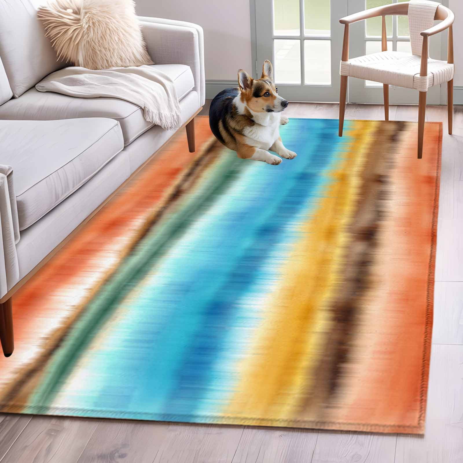 Abstract Waves 3'x5' Rug for Bedroom Foot of Bed Small Living Room ...