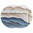 Abstract Waves Beach Art Leather Placemats Set of 2, 12 Inch, Beige ...