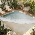 Abstract Waves Beach Art Outdoor Rug, Sea Oil Painting Style Non-Slip ...