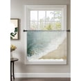 Abstract Waves Beach Art Sheer Curtains 54 Inch Long 1 Panel Sea Oil ...