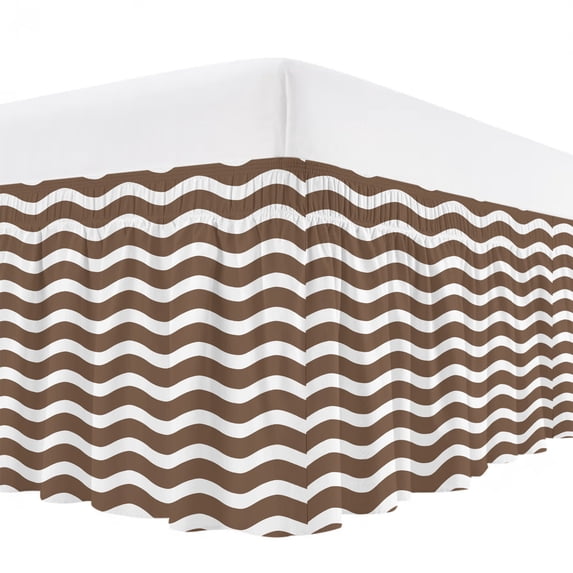 Abstract Waves Bed Skirt Bed Skirts Queen Size 16 Inch Drop, Stripes ...