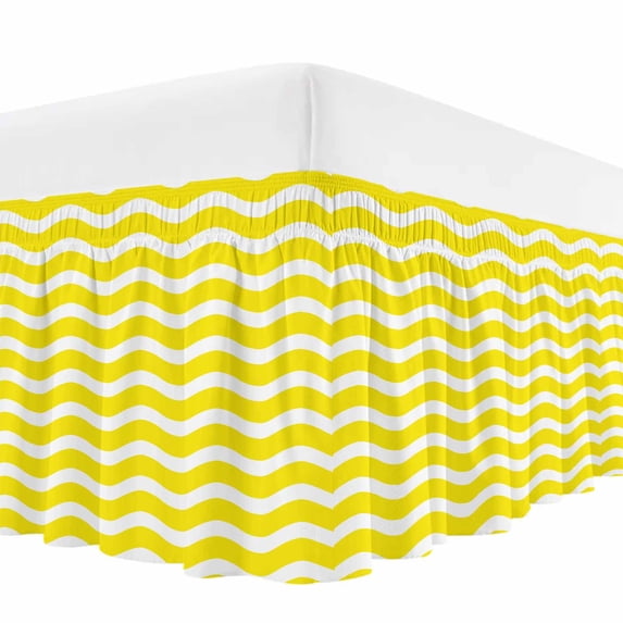 Abstract Waves Bed Skirt Bed Skirts Queen Size 16 Inch Drop, Stripes ...