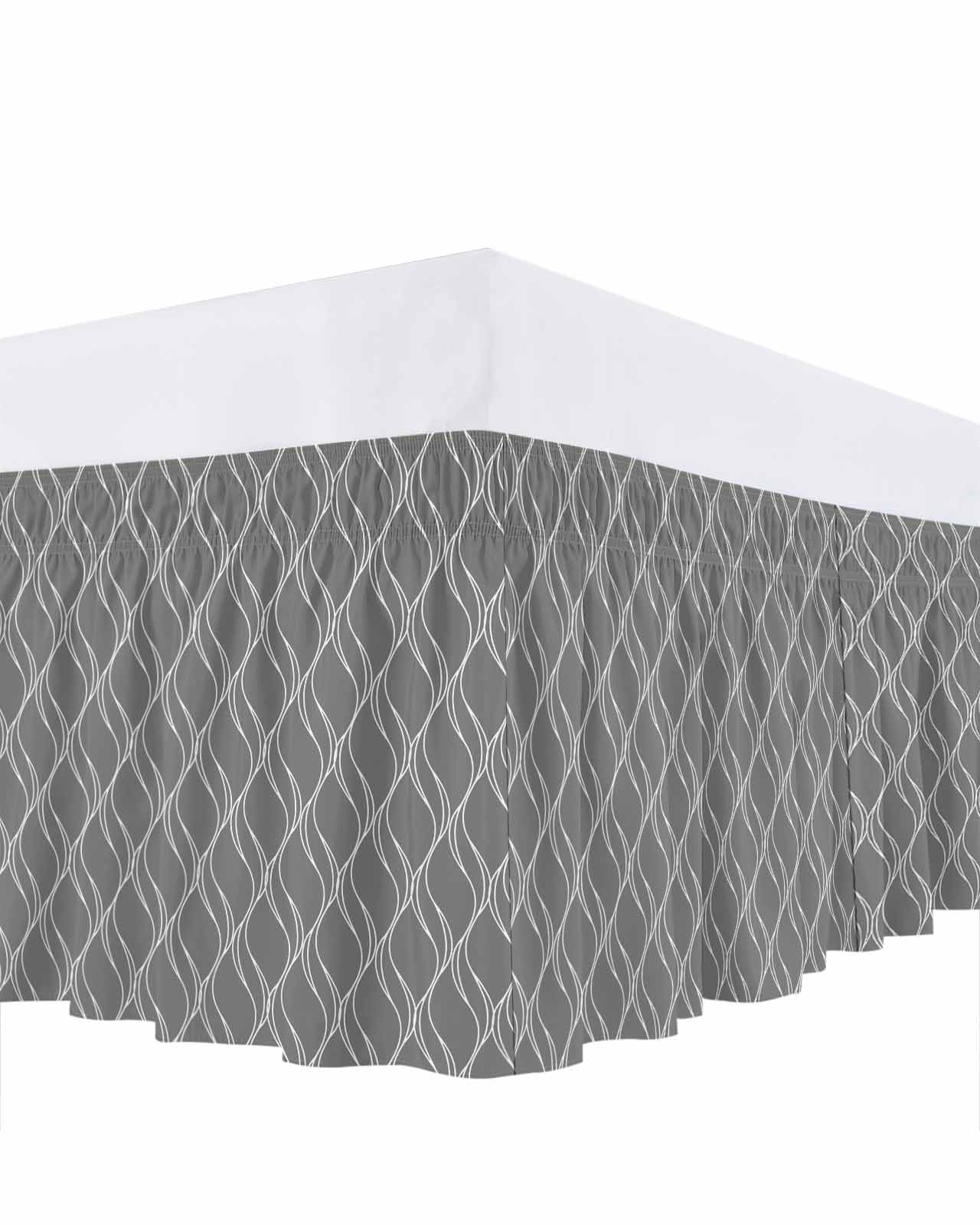 Abstract Waves Bed Skirt King Size 18 Inch Drop, Modern Abstract ...