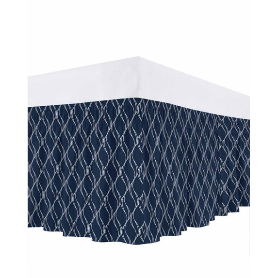 Abstract Waves Bed Skirt King Size 18 Inch Drop, Modern Abstract ...