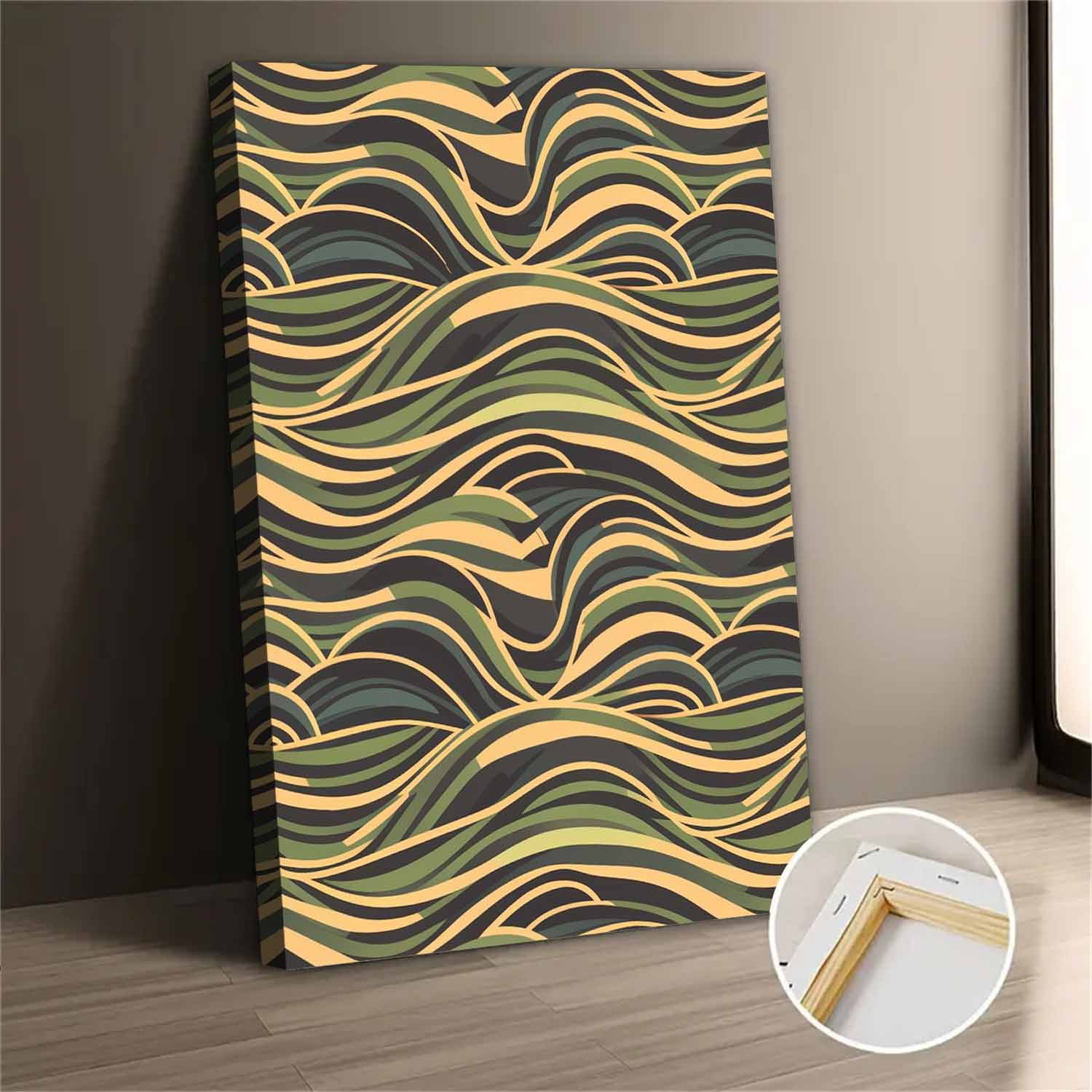 Abstract Waves Canvas Wall Art Print For Living Room Bedroom Decoration ...