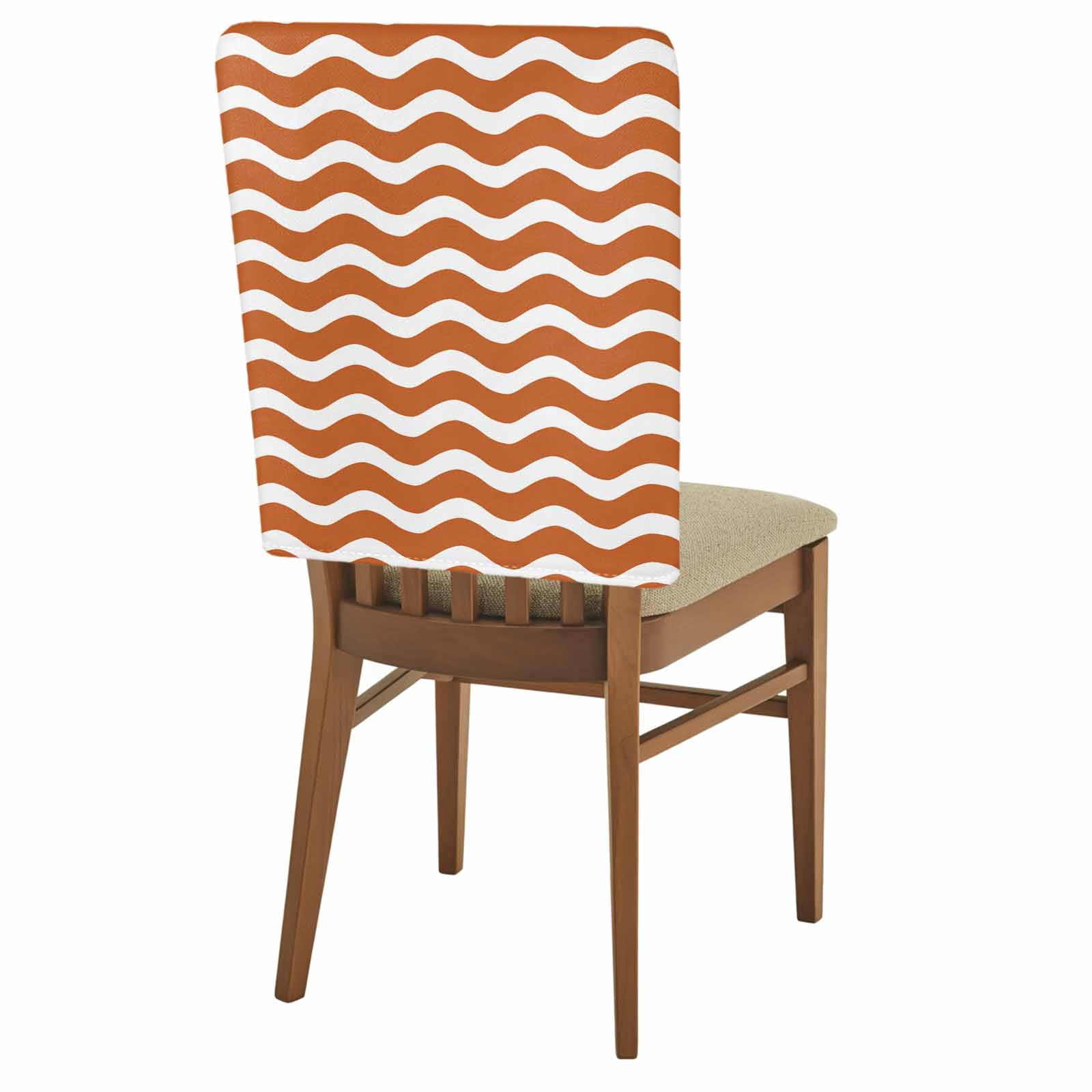 Abstract Waves Chair Back Covers Set of 6 Stripes Orange Water Ripple ...