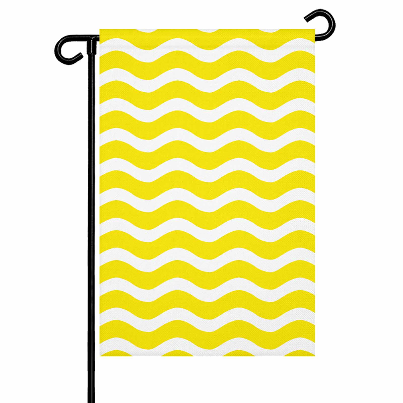 Abstract Waves Garden Flag 12x18 Inch Stripes Light Yellow Water Ripple ...
