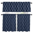 Abstract Waves Kitchen Curtains Set for Windows, Modern Abstract ...