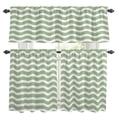 Abstract Waves Kitchen Curtains and Valances Set, Stripes Sage Green ...