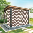 Abstract Waves Outdoor Curtains for Patio, Stripes Brown Water Ripple ...
