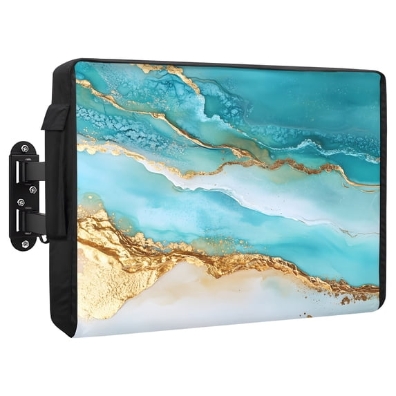 Abstract Waves Outdoor TV Cover 48 to 50 Inch Blue Retro Oil Painting ...