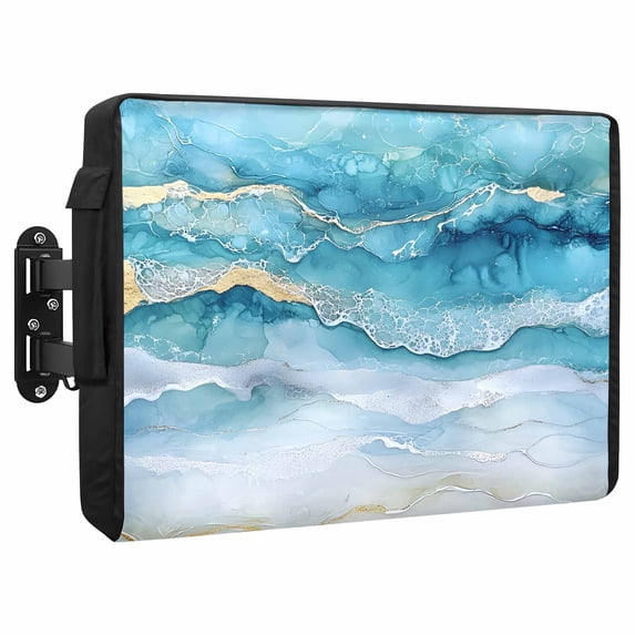 Abstract Waves Outdoor TV Cover 60 to 65 Inch Spray Beach Ocean ...