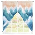 Abstract Waves Sheer Curtains Swag Valances for Windows Gradient Spray ...