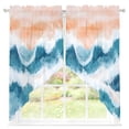 Abstract Waves Sheer Curtains Swag Valances for Windows Spray Orange ...