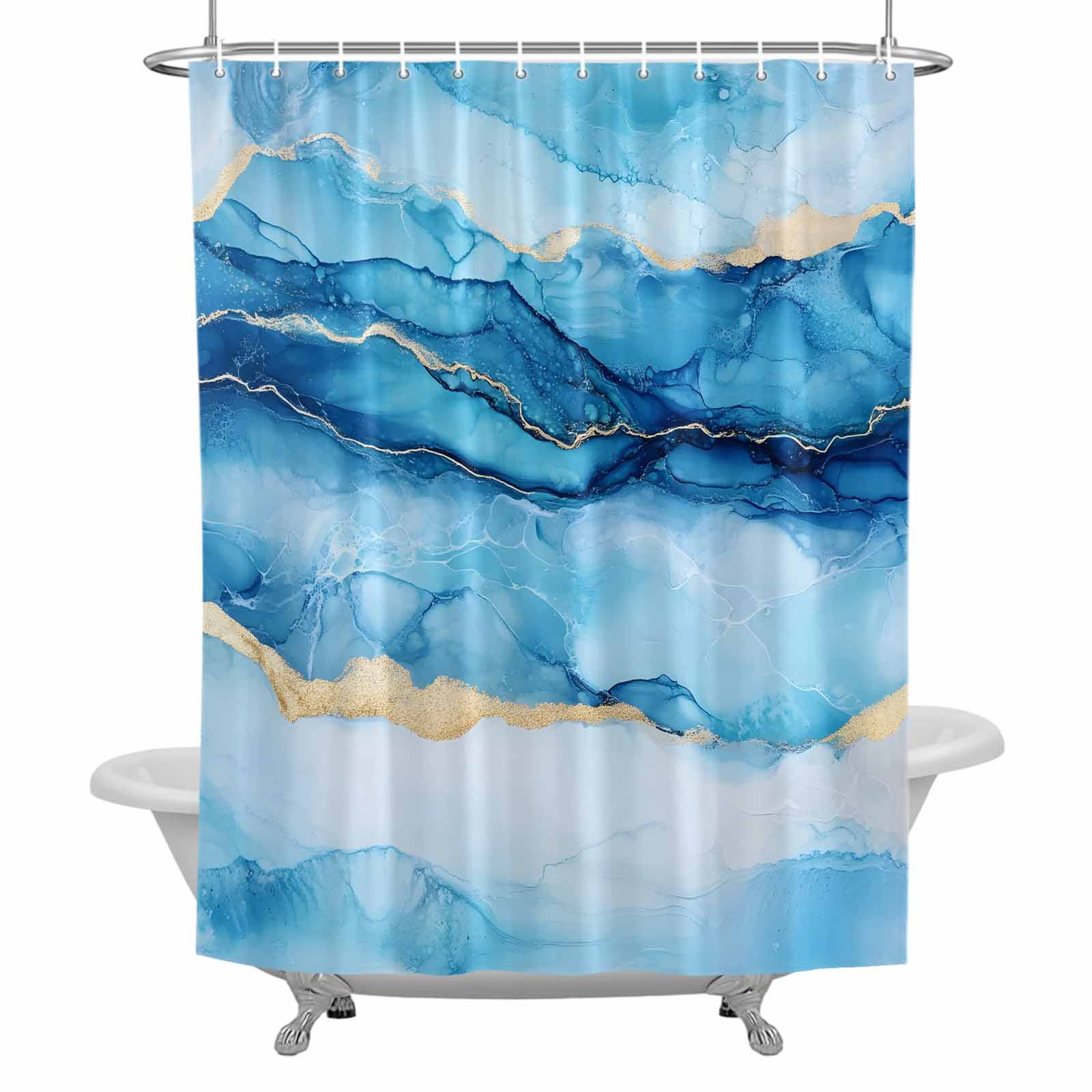 Abstract Waves Shower Curtain for Bathroom, Ocean Beach Spray ...