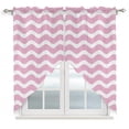 Abstract Waves Swag Curtain Valance for Window 2 Panels Stripes Pink ...