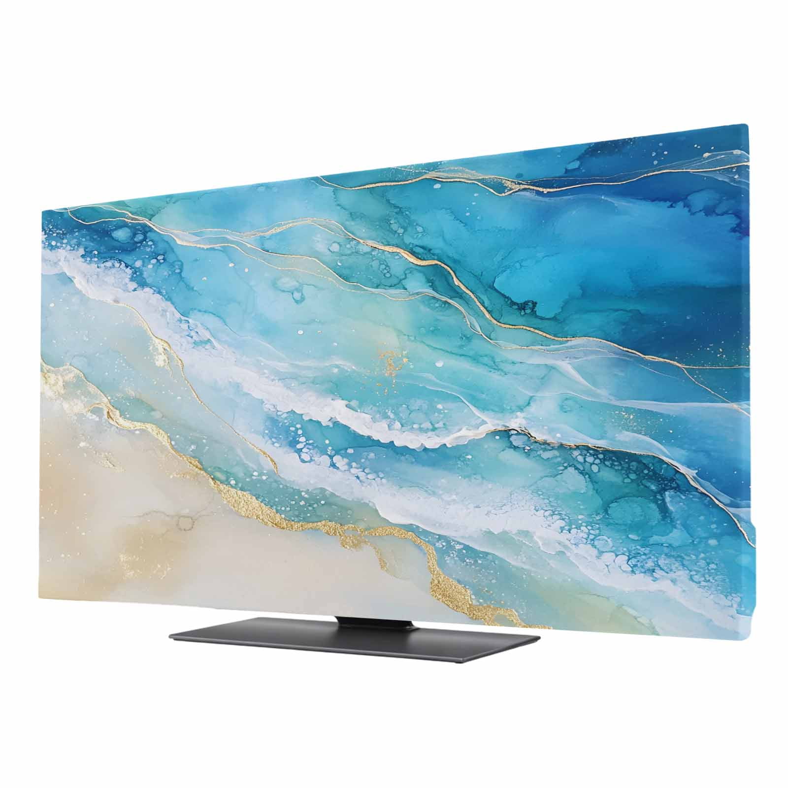 Abstract Waves TV Dust Cover 43 Inch, Surrealism Spray Beach Ocean ...