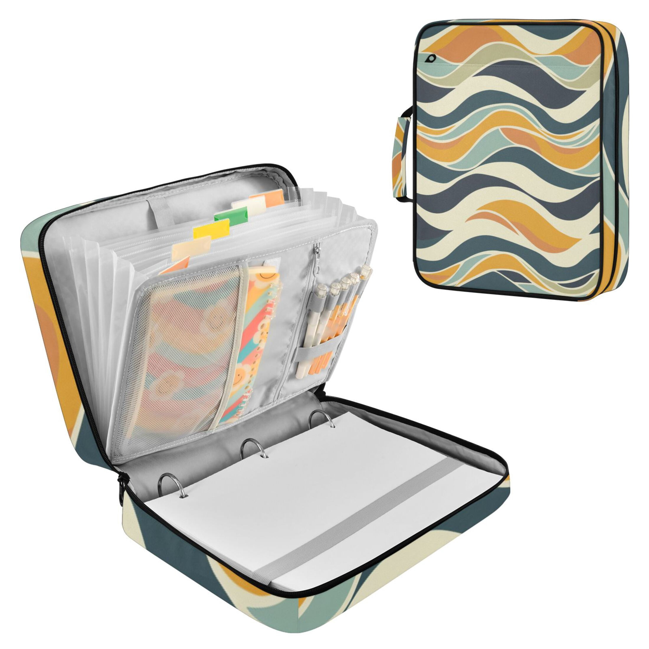 Abstract Waves Vintage Colors Accordion File Organizer Expanding File ...