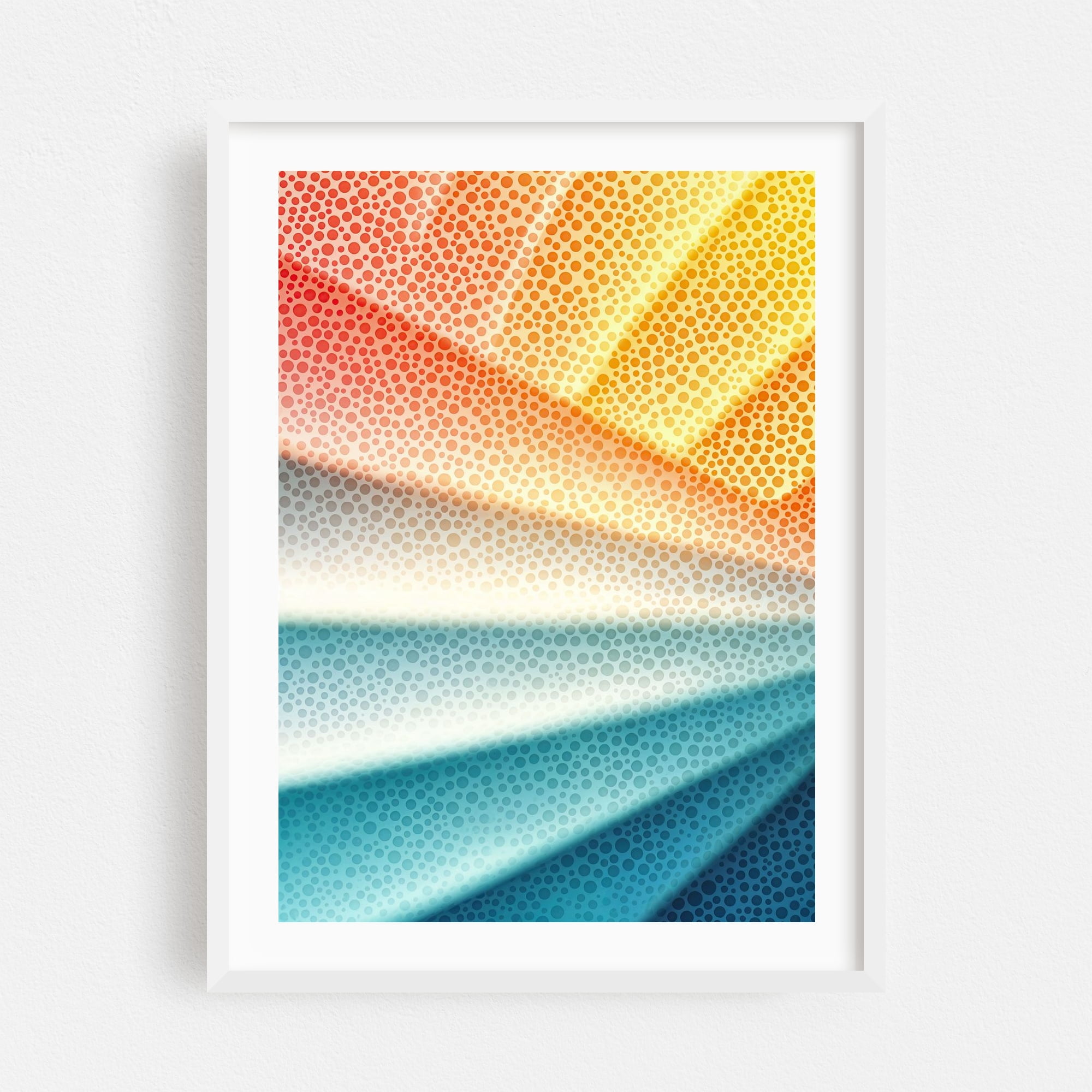 Abstract Wavy Background - Digital Art White Framed Wall Art Print 12 x ...