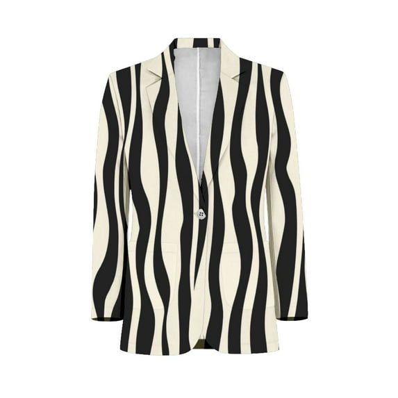 Abstract Wavy Black White Stripes Men Blazers Slim Clothing Summer ...