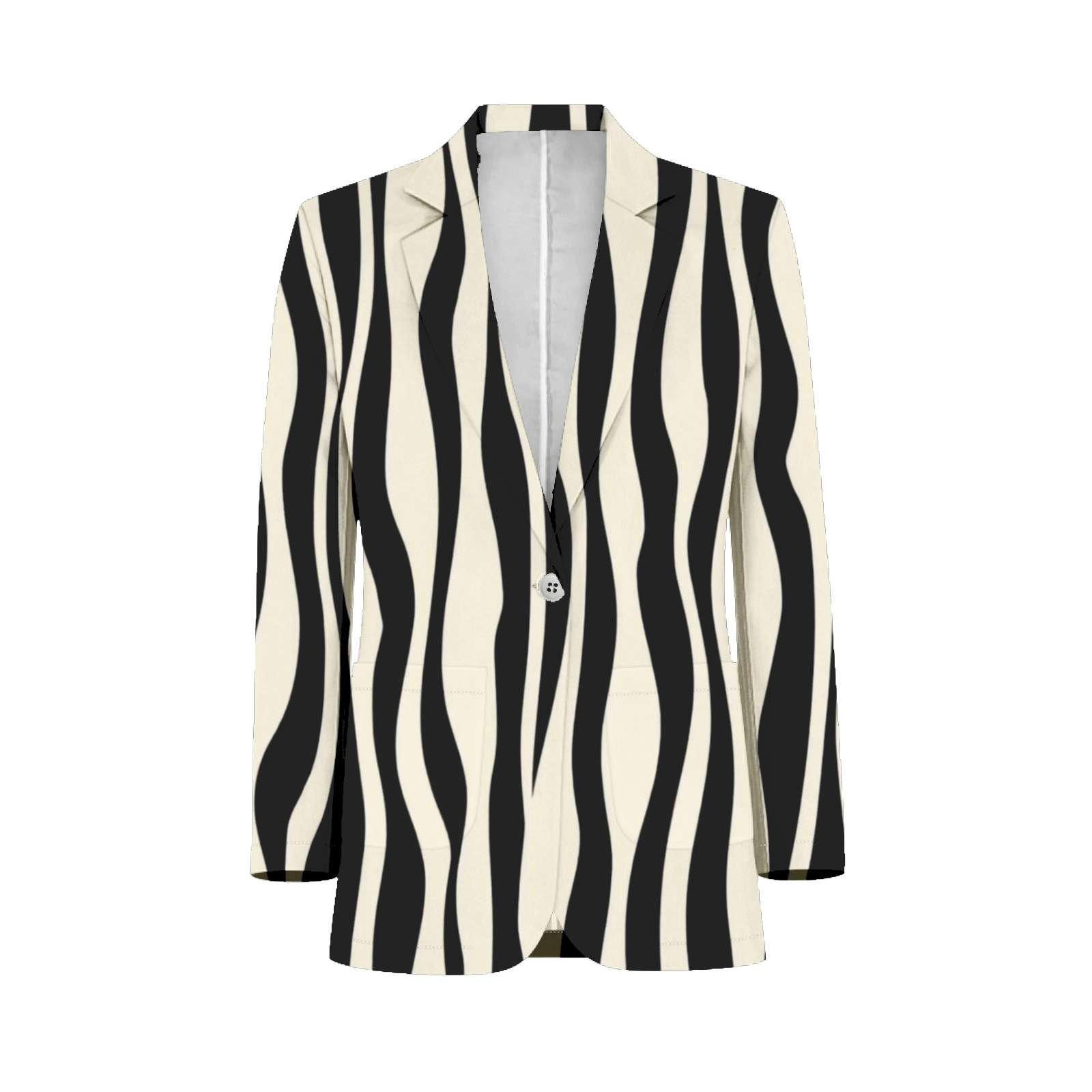 Abstract Wavy Black White Stripes Mens Suits Shawl Collar Slim Fit Suit ...