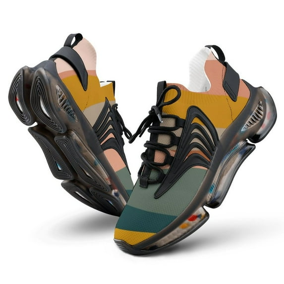 Abstract Wavy Colorful Landscape Art Walking Shoes for Men Woman ...