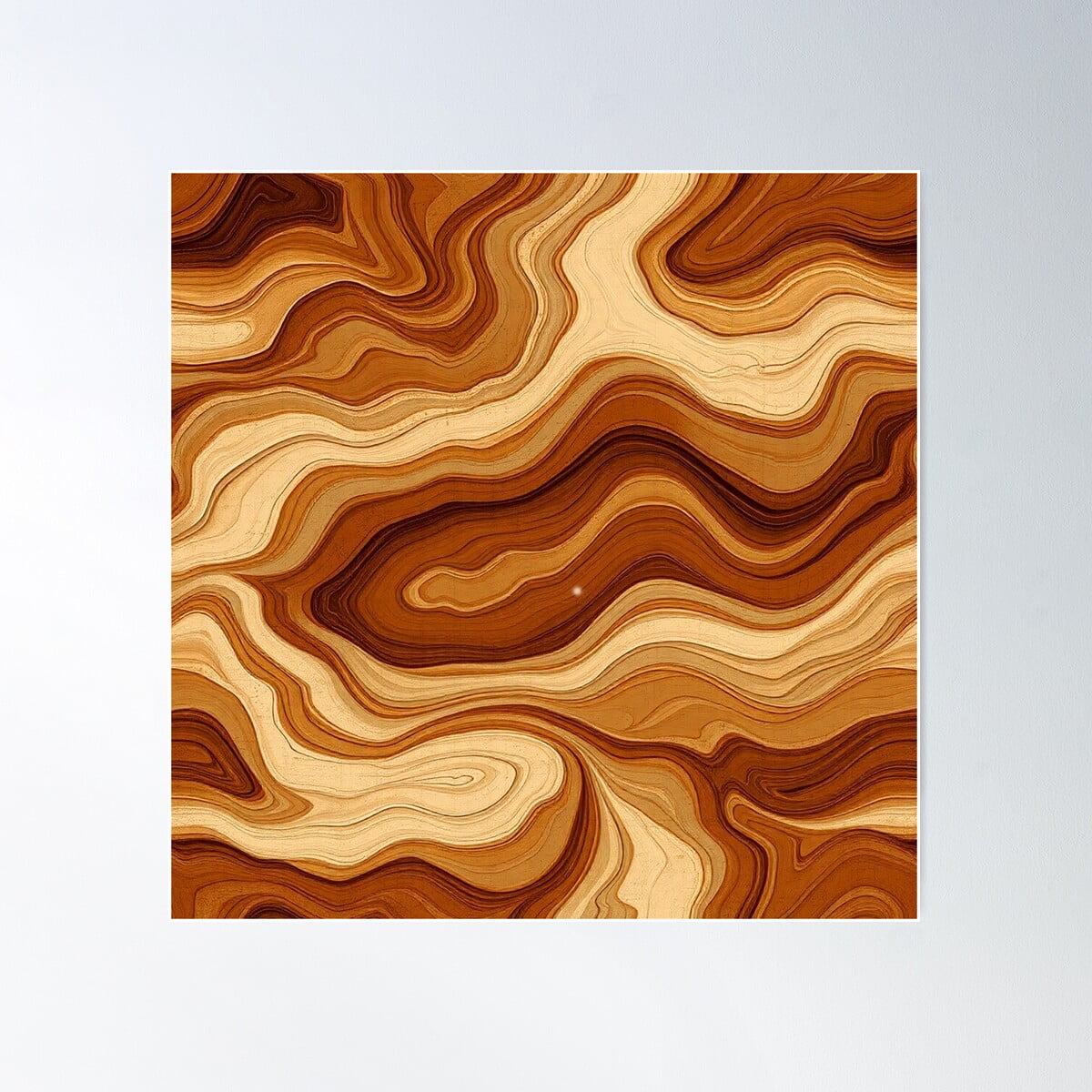 Abstract Wavy Earth Tone Pattern Poster Wall Art, Modern Wall Decor For ...