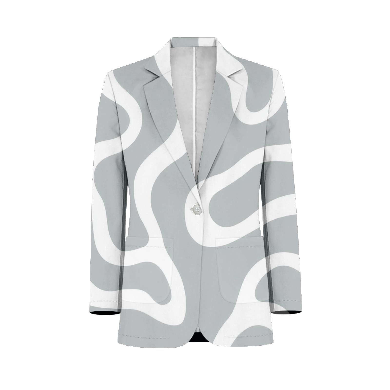 Abstract Wavy Grey White Lines Men Blazers Slim Clothing Summer Jacket ...