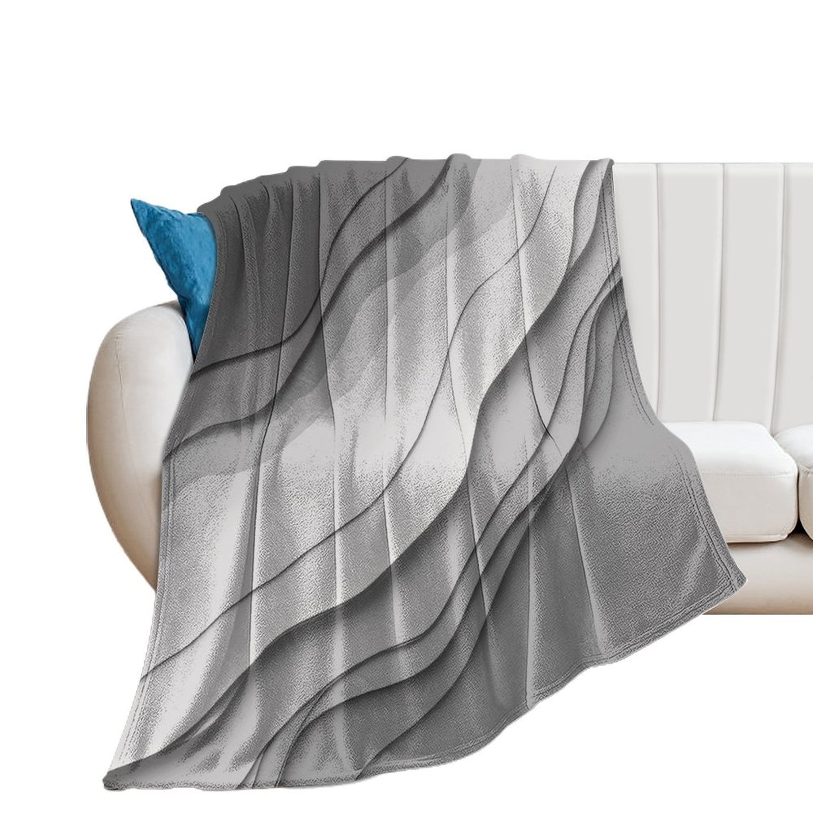 Abstract Wavy Layers Design Throw Blanket Warm Microfiber Flannel ...