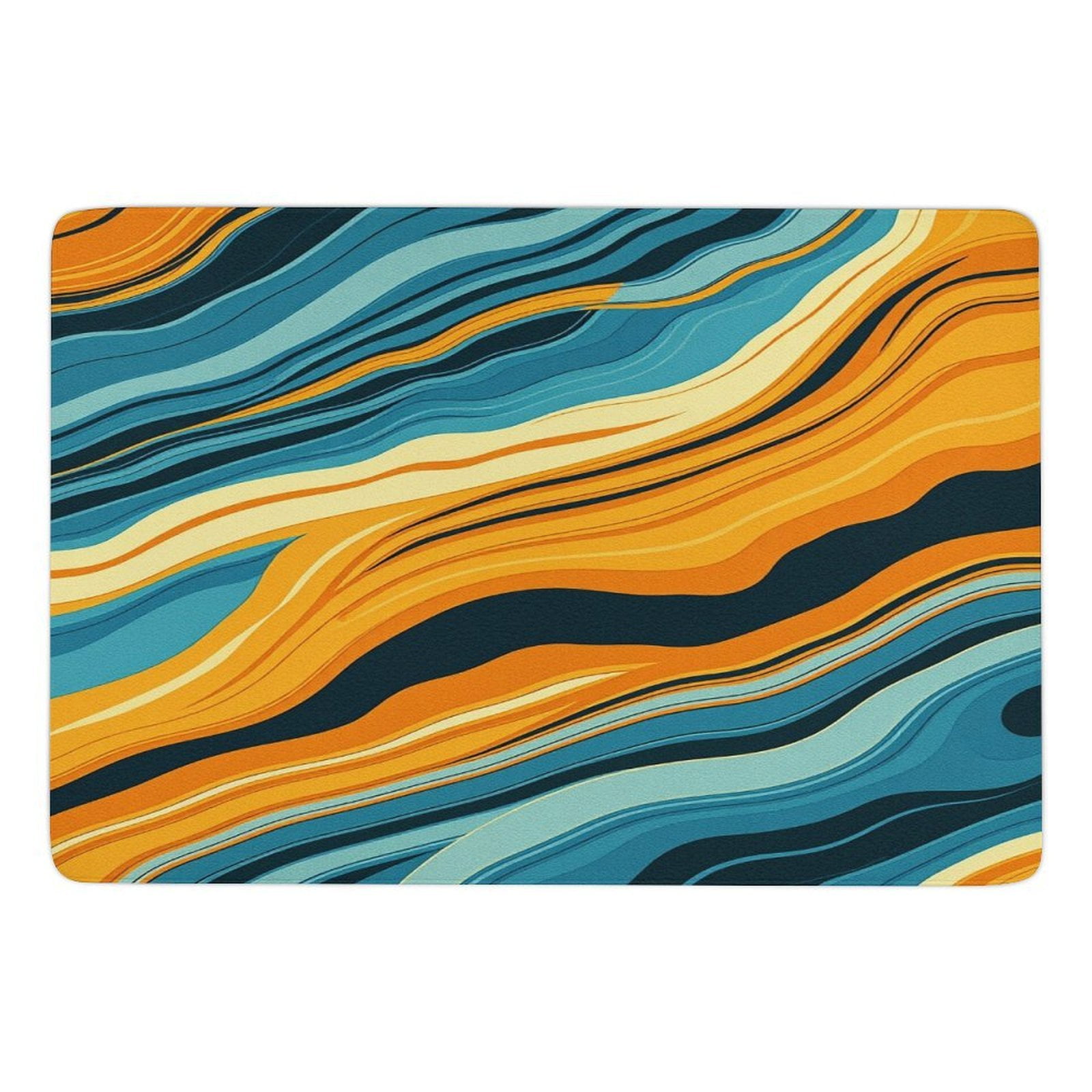 Abstract Wavy Lines Doormat Living Room Decor Carpet Home Hallway ...