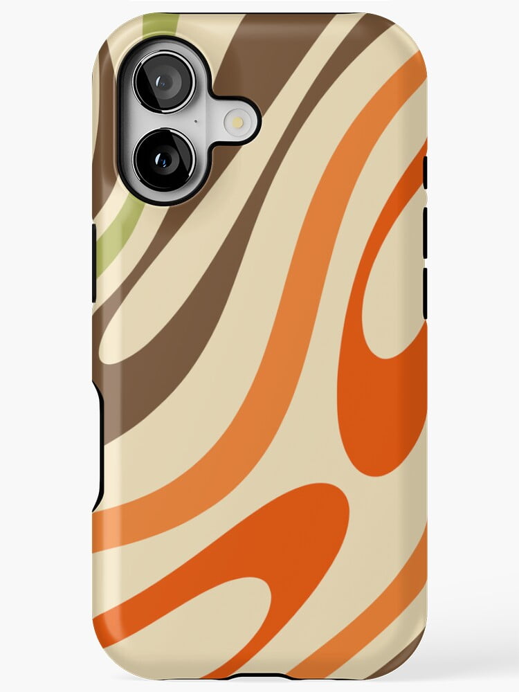 Abstract Wavy Loops Retro 70s Groovy Pattern iPhone Case 11 12 13 14 15 ...