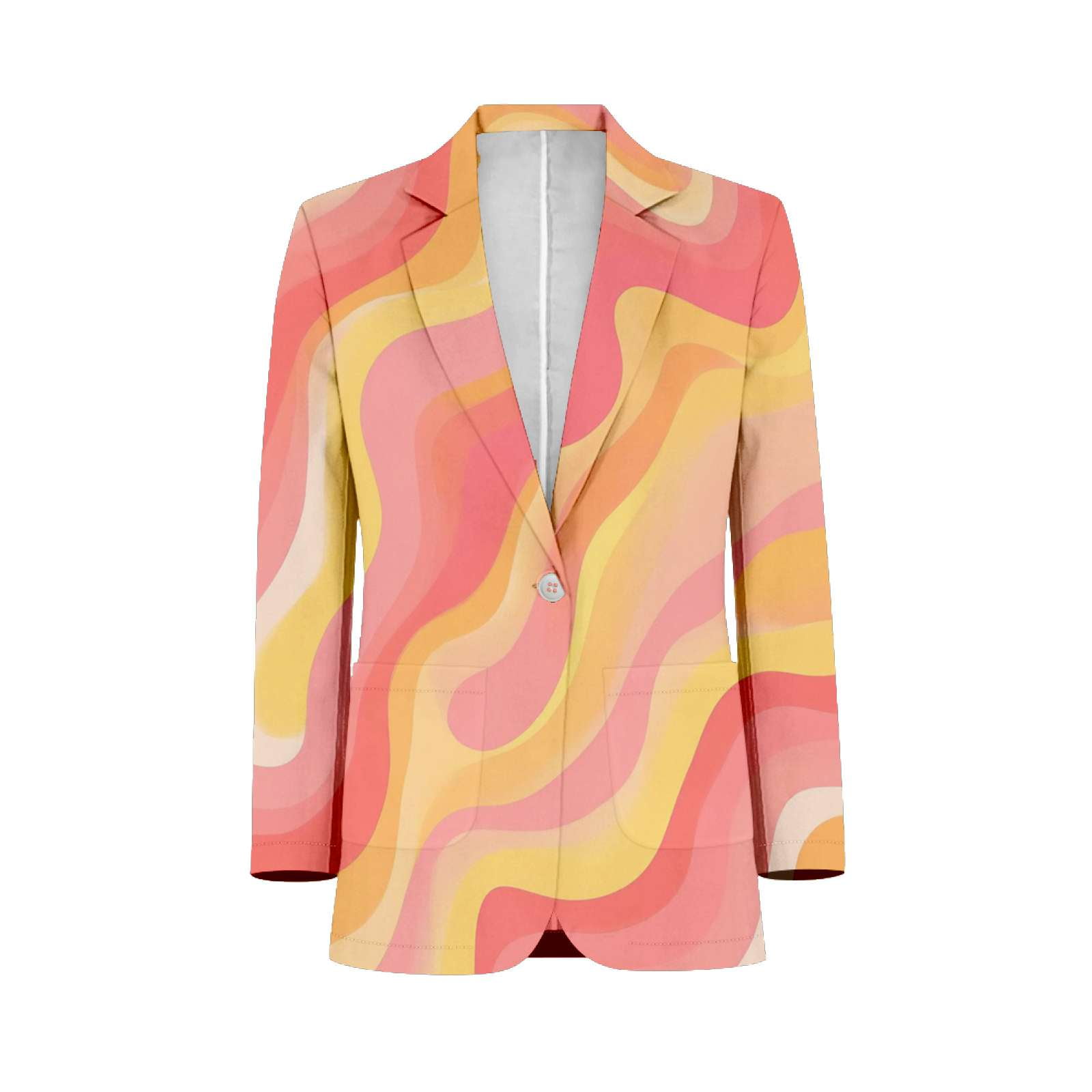 Abstract Wavy Pastel Design Men's Suit Blazer Casual Party Wear Slim ...