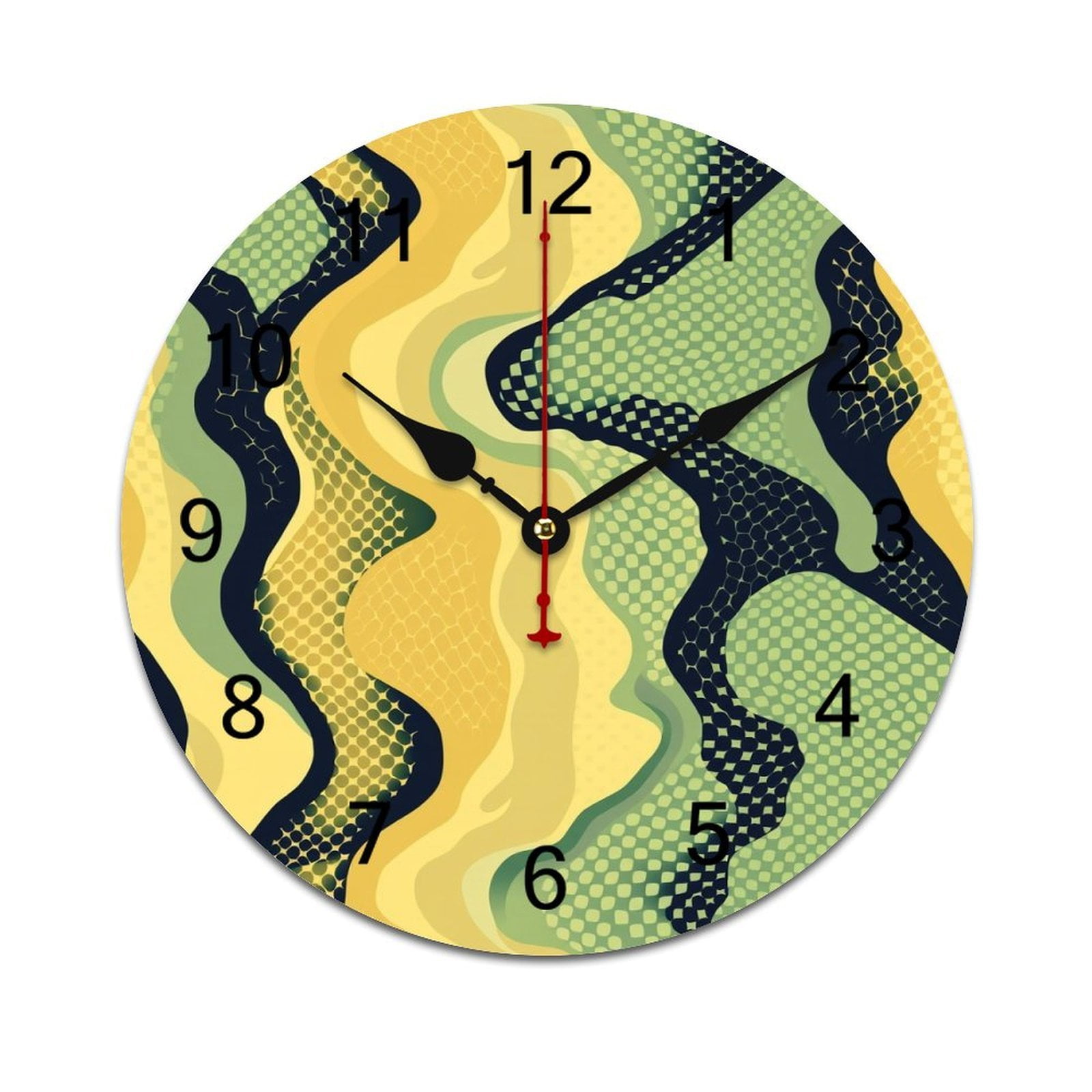 Abstract Wavy Pattern Silent Wall Clock Movement Battery Clock ...