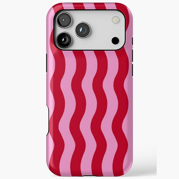 Abstract Wavy Wiggle Lines Red iPhone Case 17 through 11 Pro Max ...