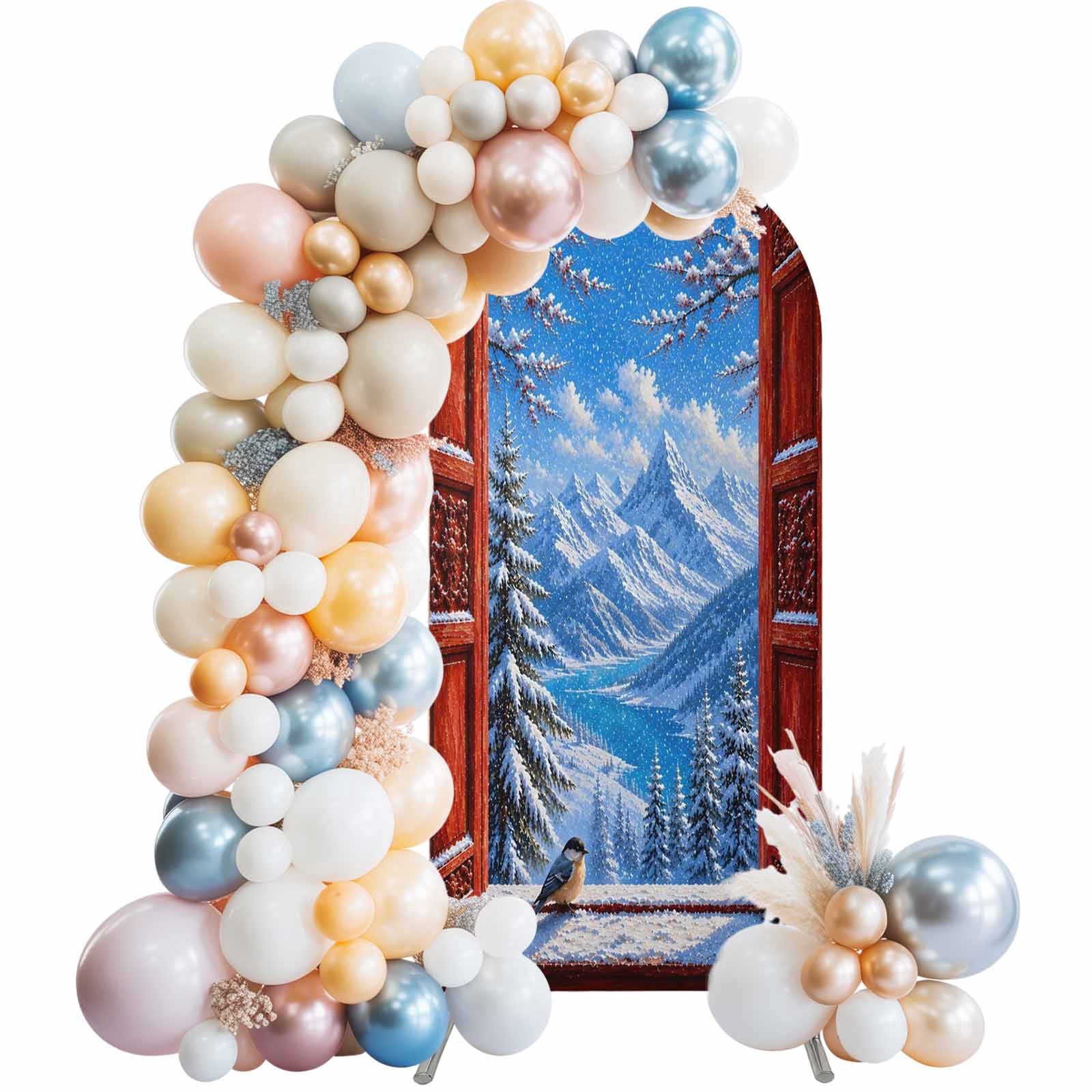 Abstract Wedding Arch Backdrop Cover 5FT ,Spandex Fitted Open-window ...