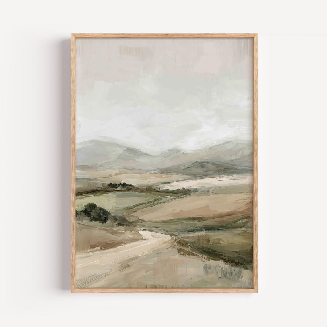 Abstract Western Landscape Farmhouse Decor Large Neutral, Stretched ...